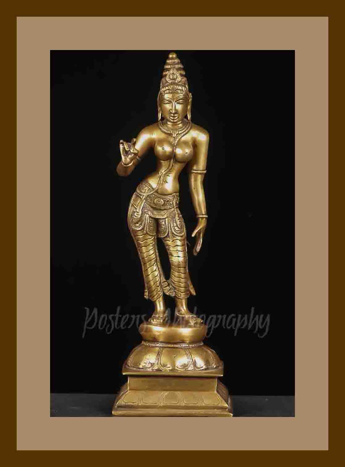 Hindu Gods and Cosmos - Bronze Statue of Parvati - PostersPhotography