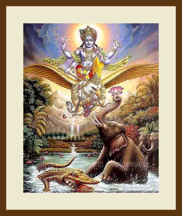Hindu Gods and Cosmos - Posters Photography - Vishnu on Garuda