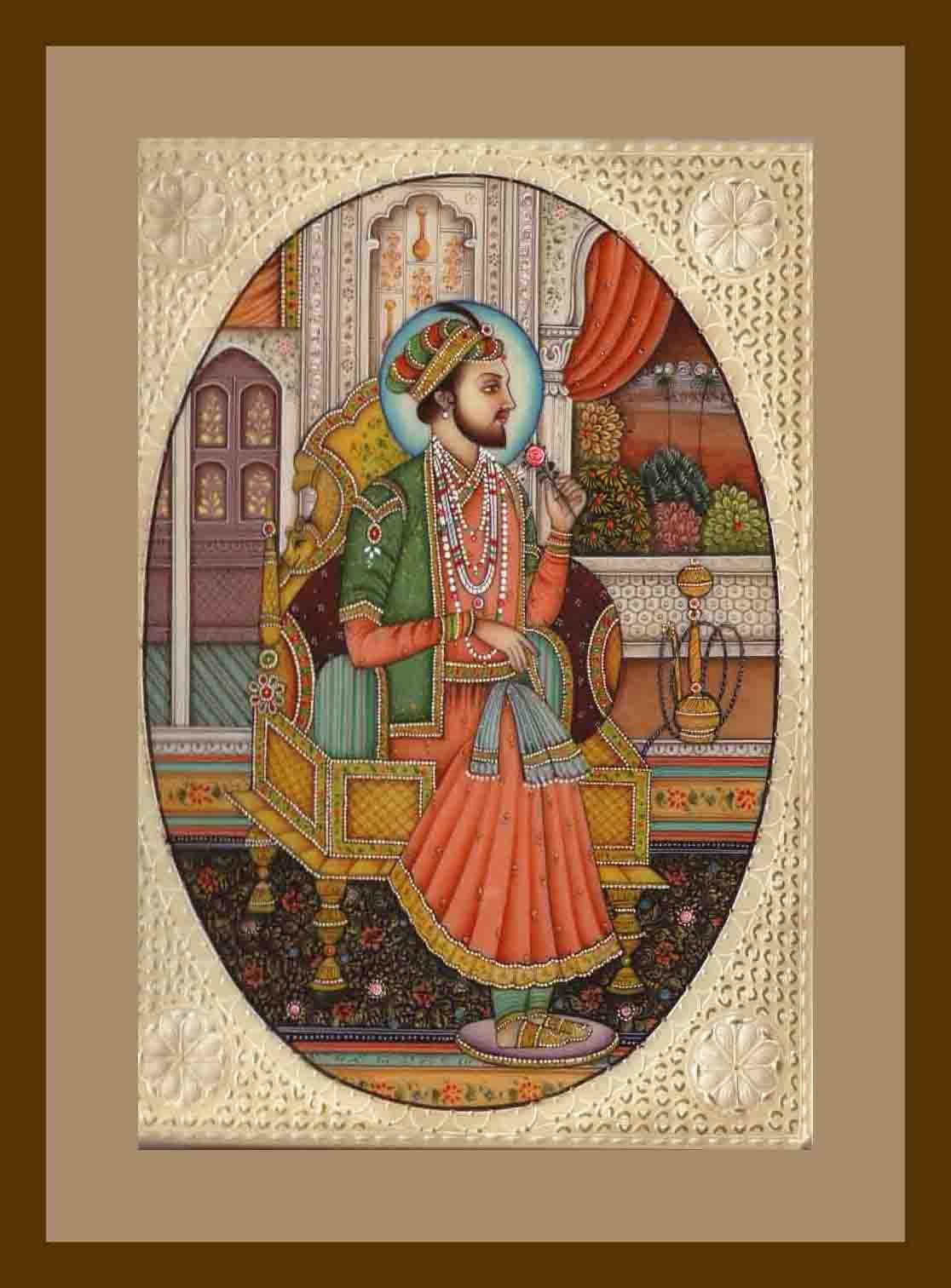 Mughal Era Miniature - Moghul Emperor Shah Jahan - PostersPhotography